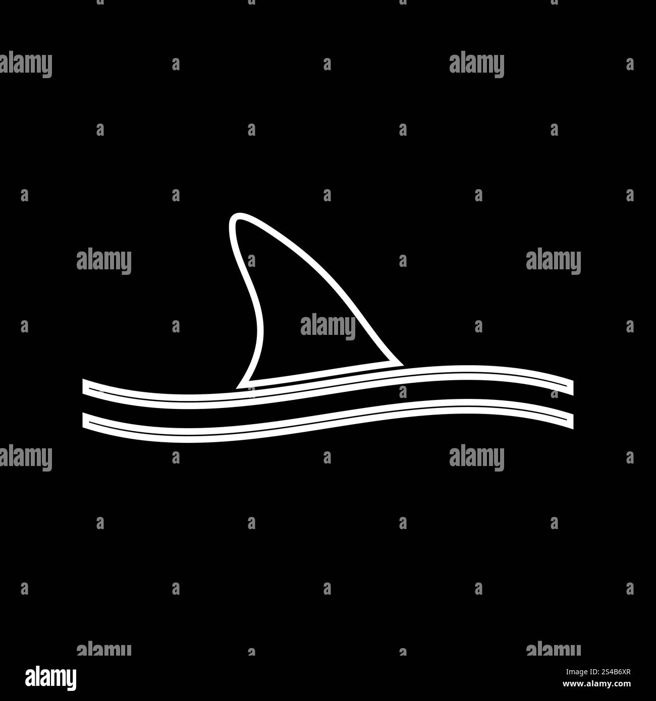 Fin of shark white icon Stock Vector Image & Art - Alamy