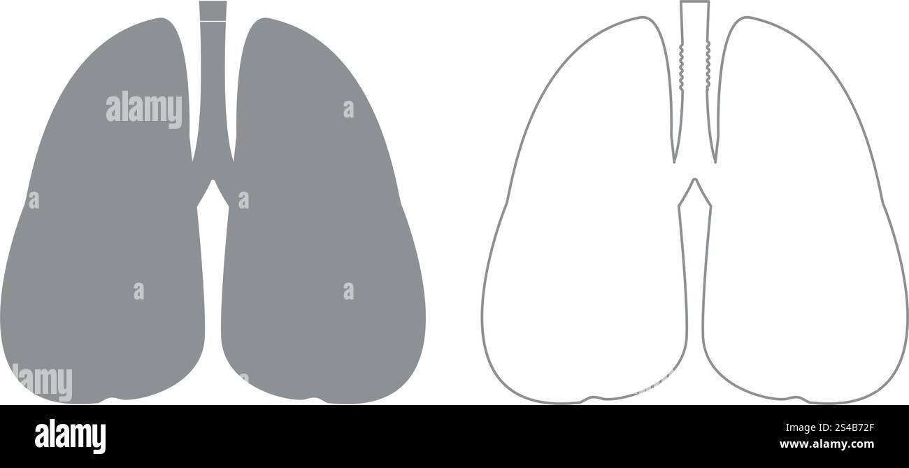 Lungs grey set grey set icon .. Lungs grey set icon Stock Vector Image ...