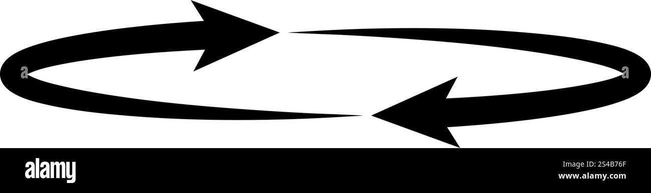 Two arrows on the circle . Angle 360 black icon Stock Vector Image ...
