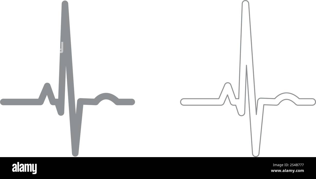 Heart rhythm ekg grey set icon Stock Vector Image & Art - Alamy