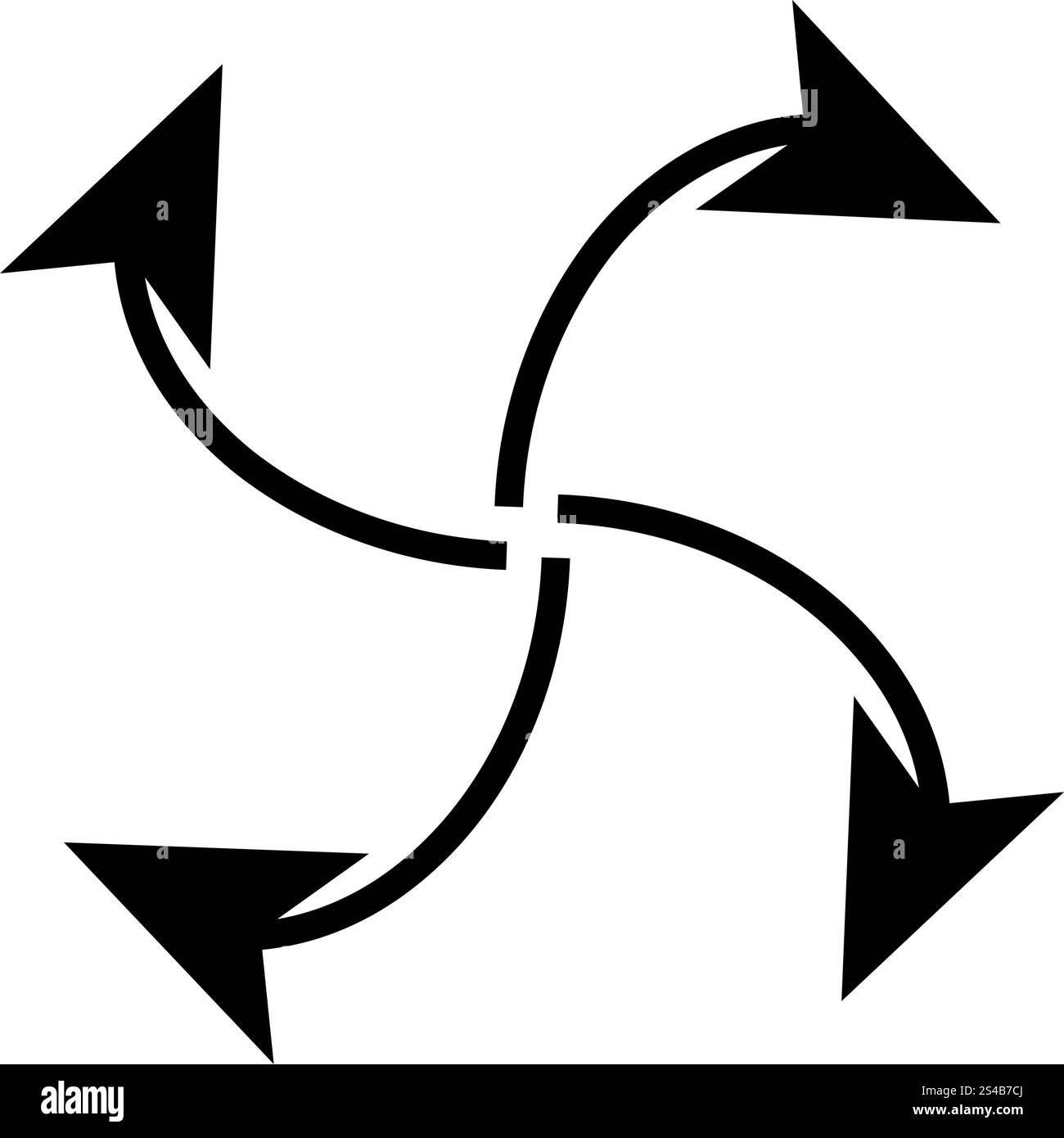 Four arrows in loop from center black icon Stock Vector Image & Art - Alamy