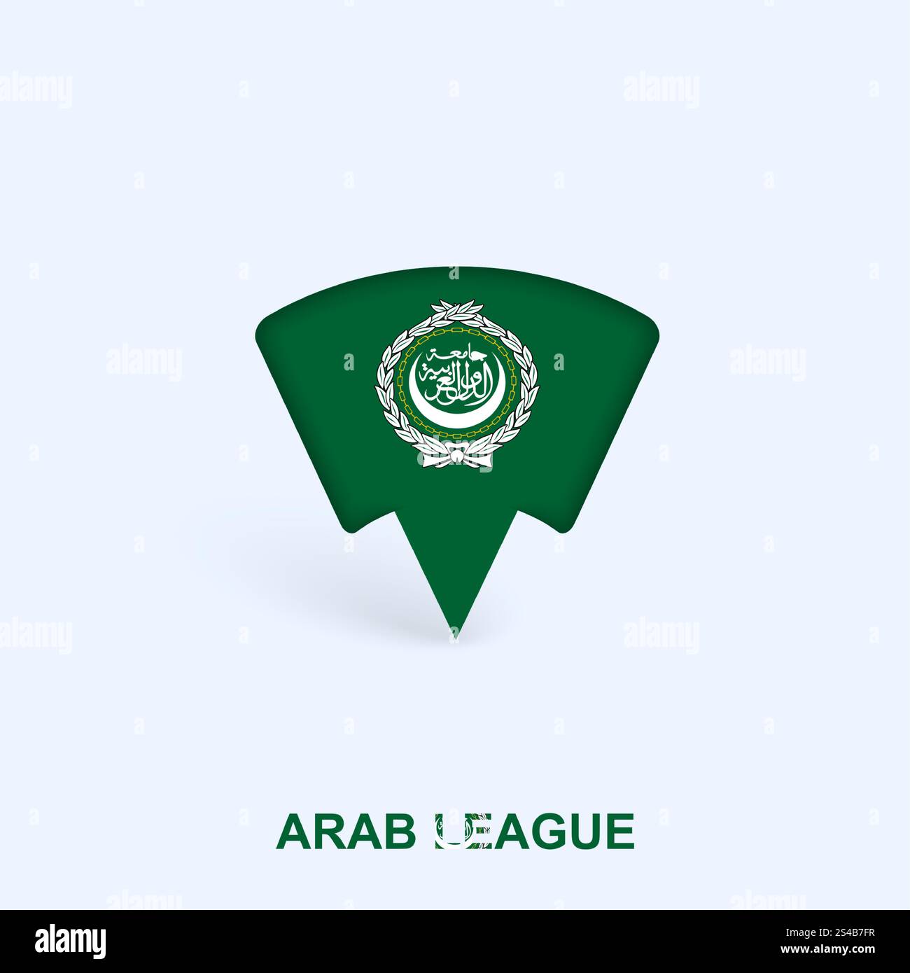 Arab League Flag Map Pointer Design with Shadow. Vector illustrator ...
