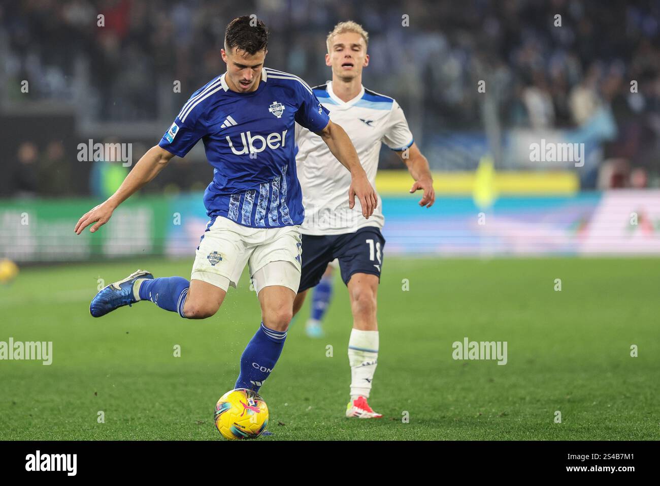Rome, Italy. 10th Jan, 2025. Gustav Isaksen of Lazio and Marc Oliver ...