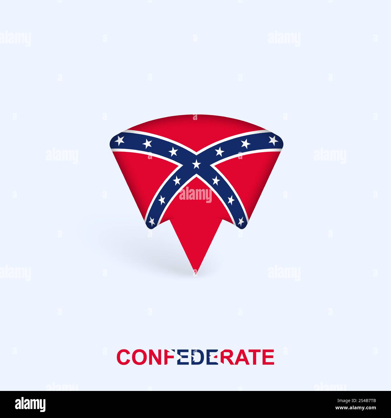 Confederate Flag Map Pointer Design with Shadow. Vector illustrator ...