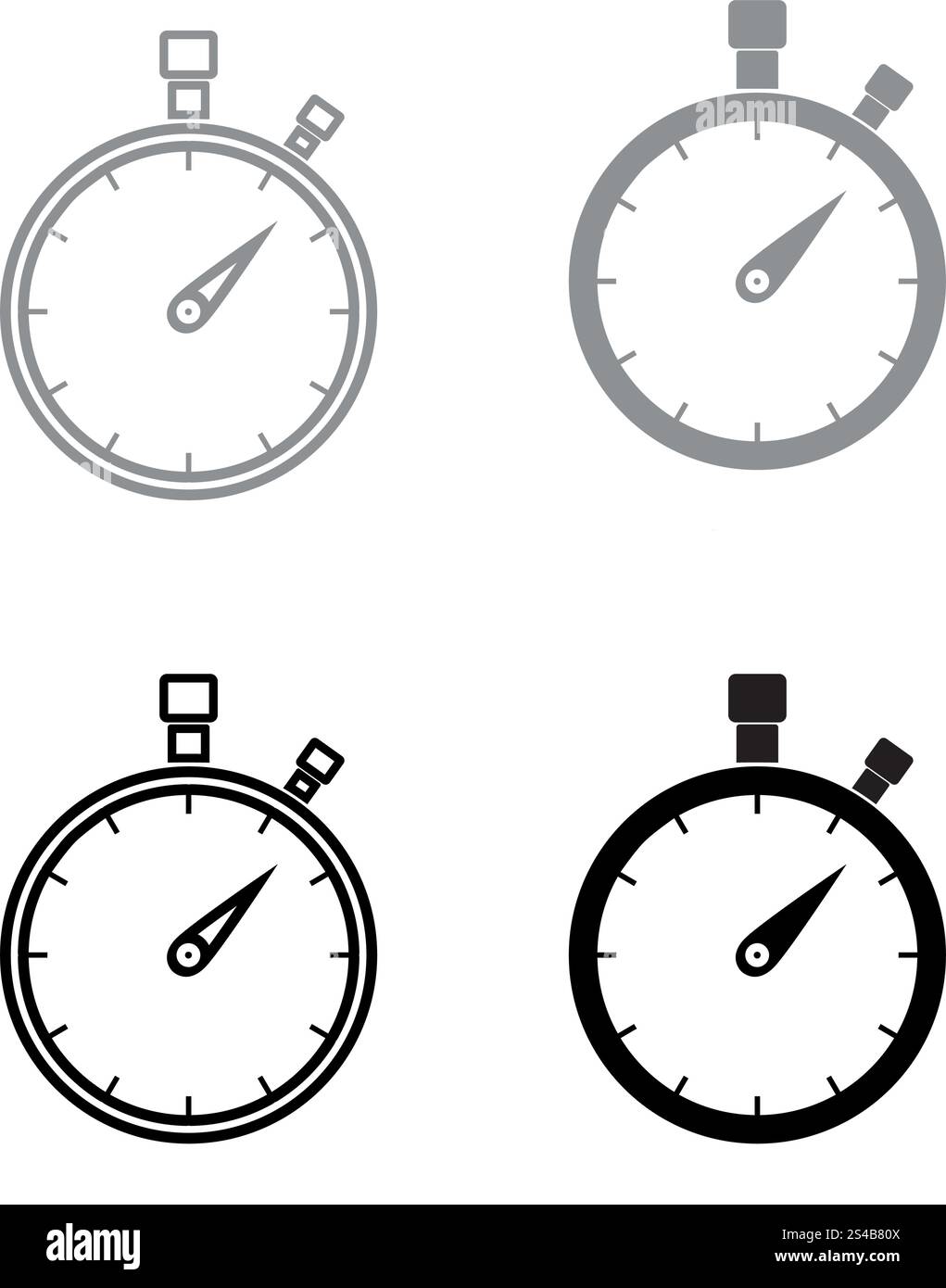 The stopwatch the black and grey color set icon .. The stopwatch it is ...
