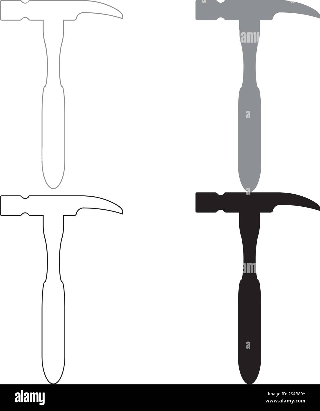 Hammer the black and grey color set icon .. Hammer it is the black and ...