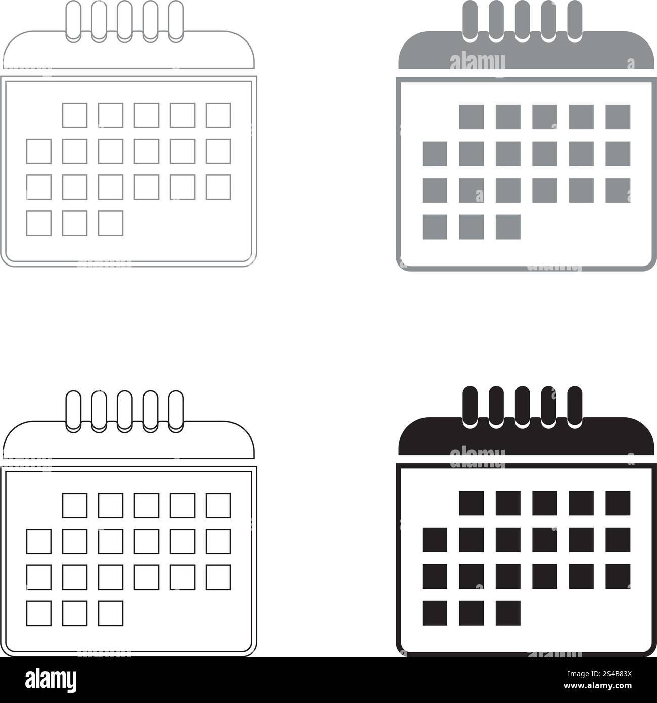 Calendar the black and grey color set icon .. Calendar it is the black ...