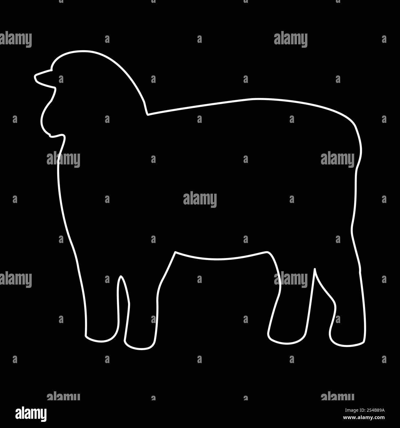 Sheep silhouette white icon Stock Vector Image & Art - Alamy