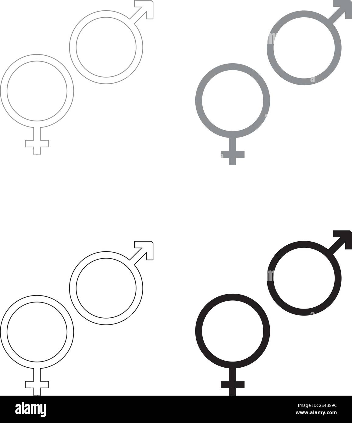 Venus and Mars symbol the black and grey color set icon .. Venus and ...