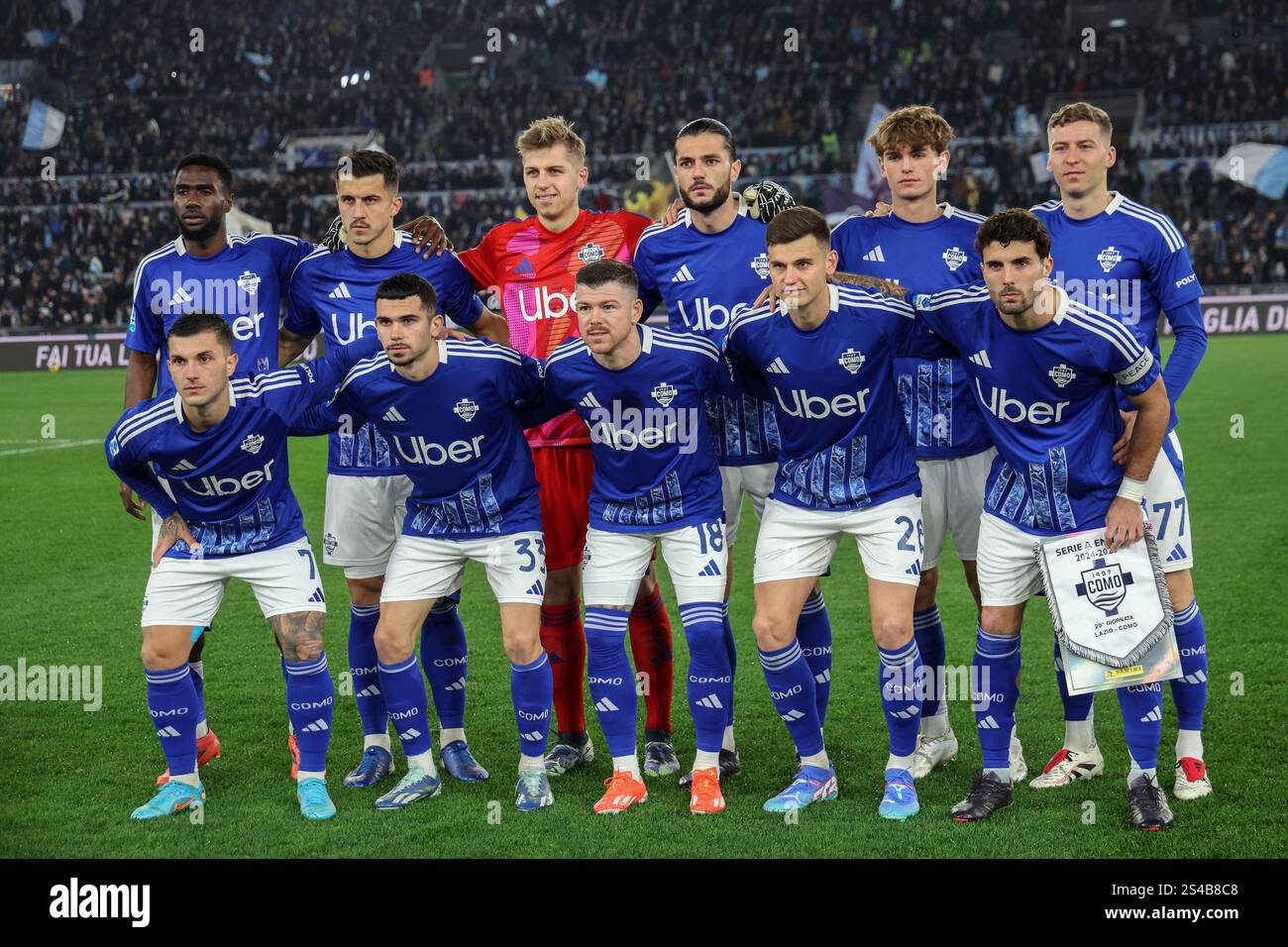 Rome, Italy. 10th Jan, 2025. Como team seen before Italian football ...