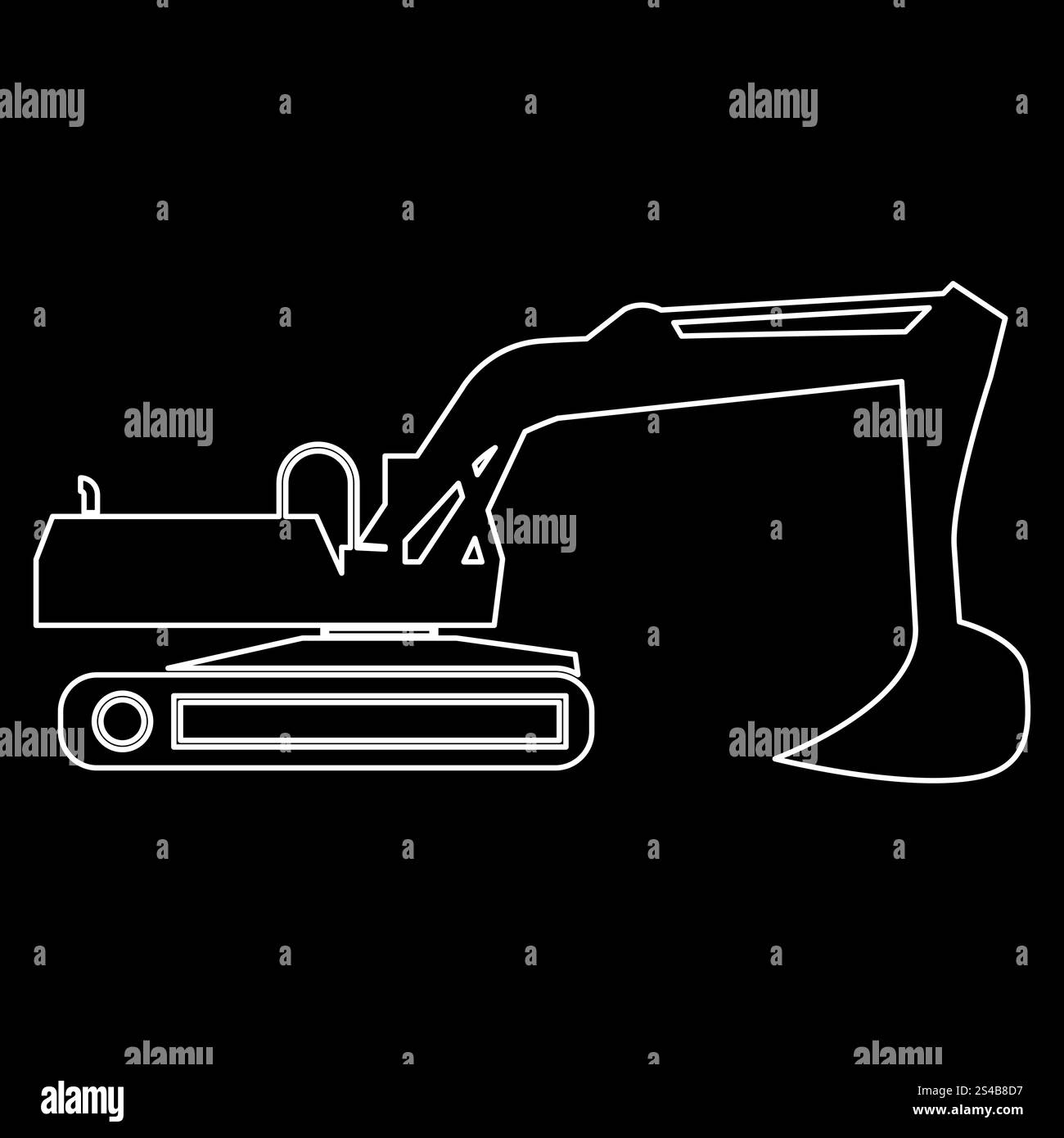 Excavator white icon Stock Vector Image & Art - Alamy