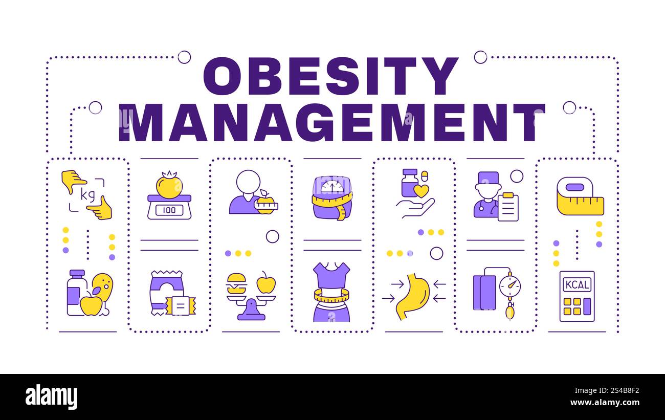 Obesity management word concept isolated on white Stock Vector Image & Art - Alamy