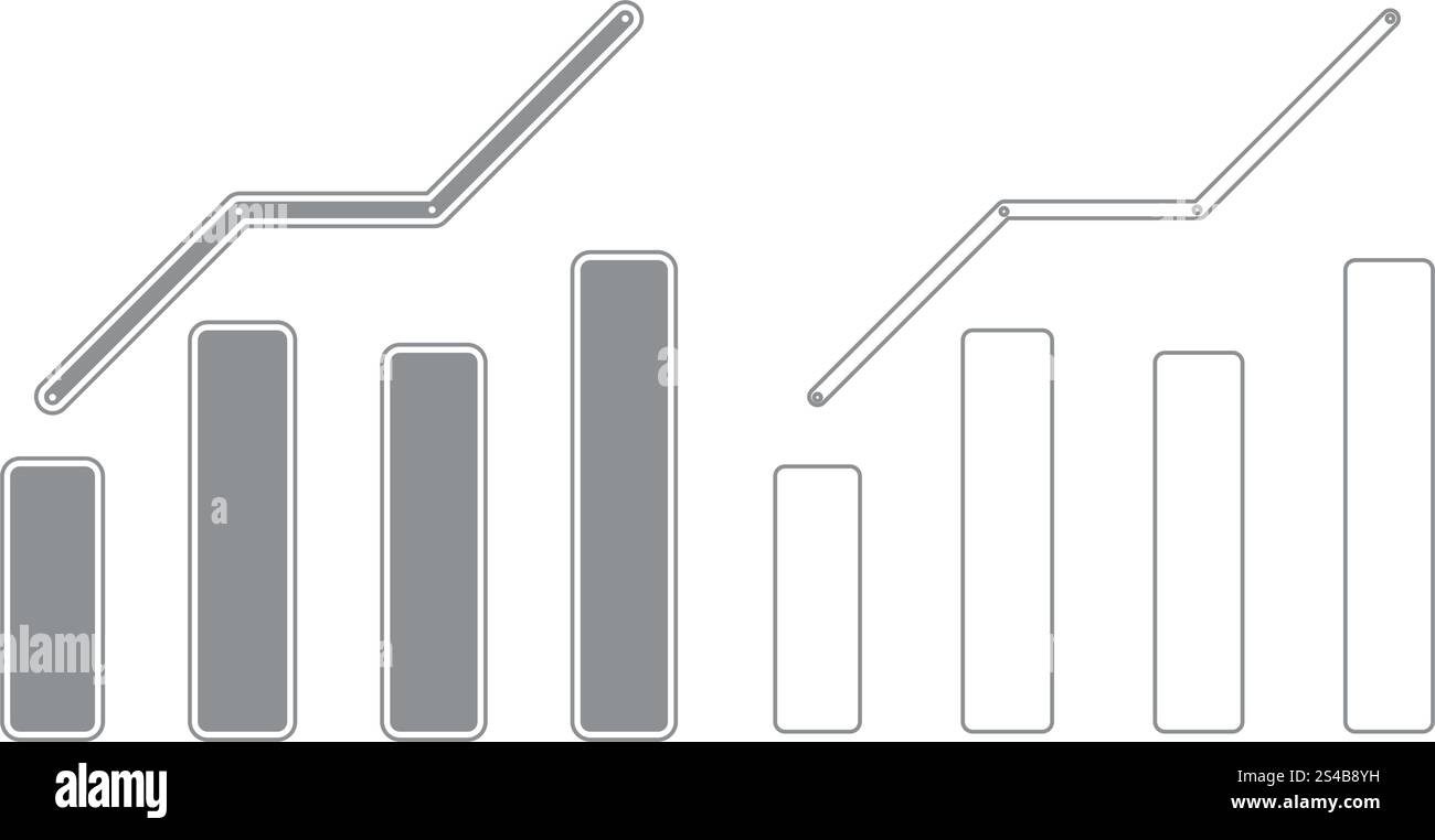 Growth chart grey set grey set icon .. Growth chart grey set icon Stock ...