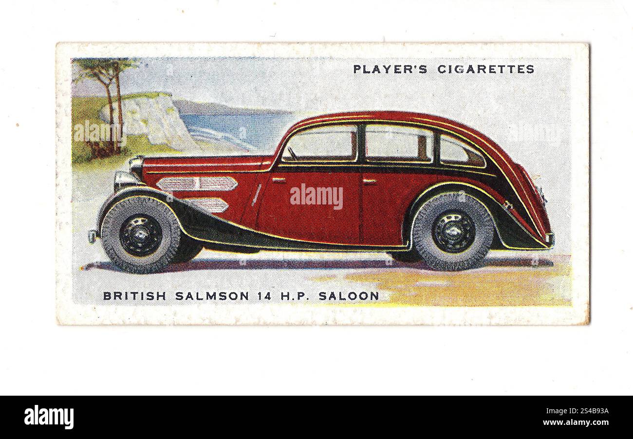 An antique Motor Car cigarette card illustrating a British Salmson 14 ...