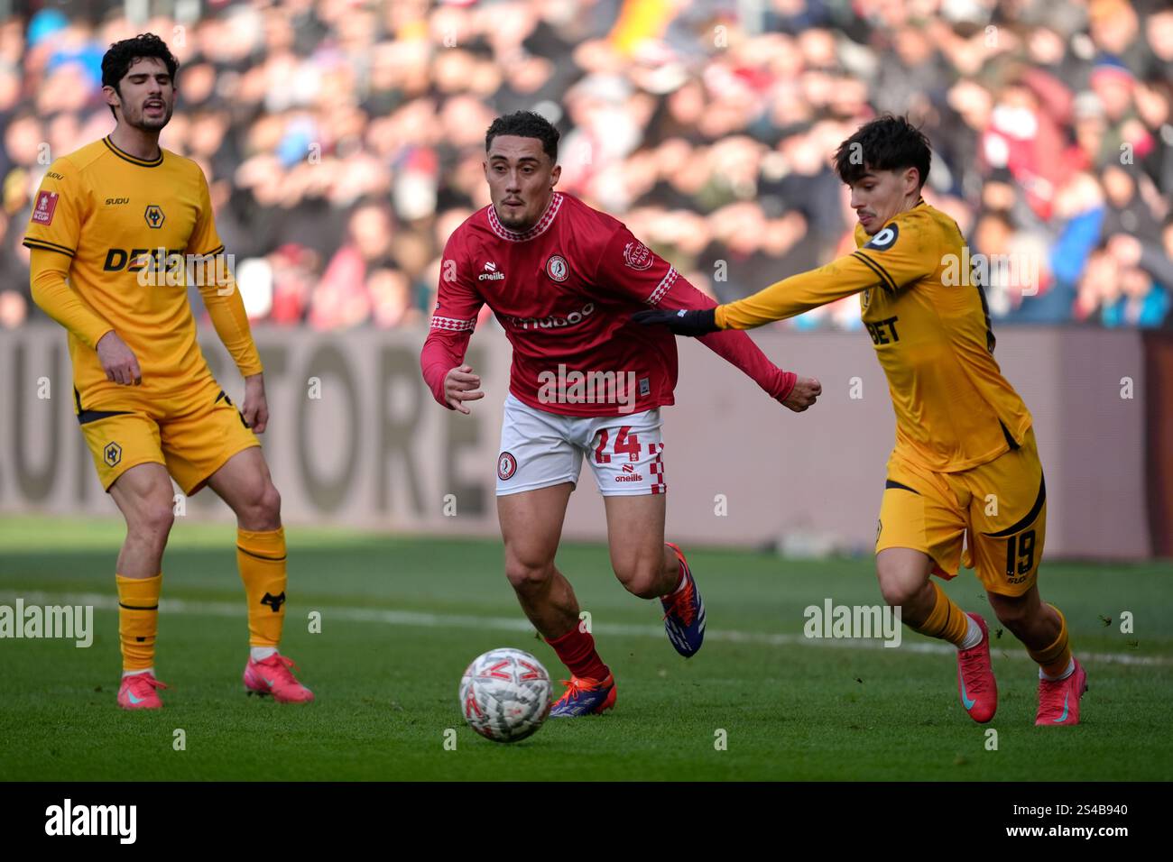 Bristol City's Haydon Roberts and Wolverhampton Wanderers' Rodrigo ...