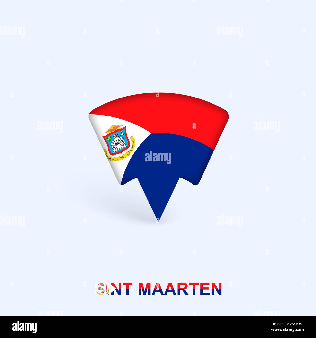 Sint Maarten Flag Map Pointer Design with Shadow. Vector illustrator Stock Vector Image & Art ...