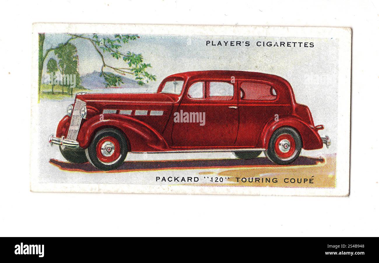 An antique Motor Car cigarette card illustrating a Packard 120 Touring ...