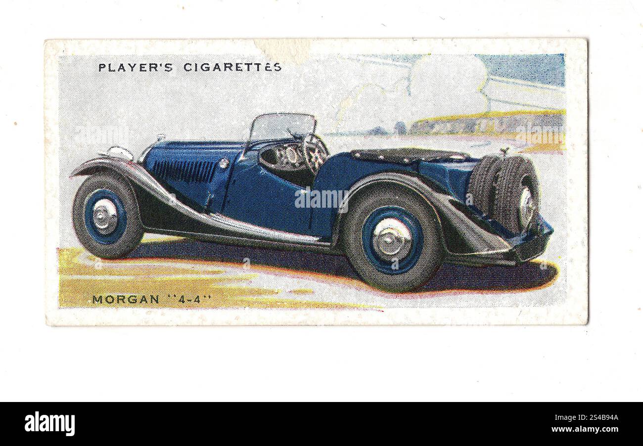 An antique Motor Car cigarette card illustrating a Morgan 4-4 on a ...