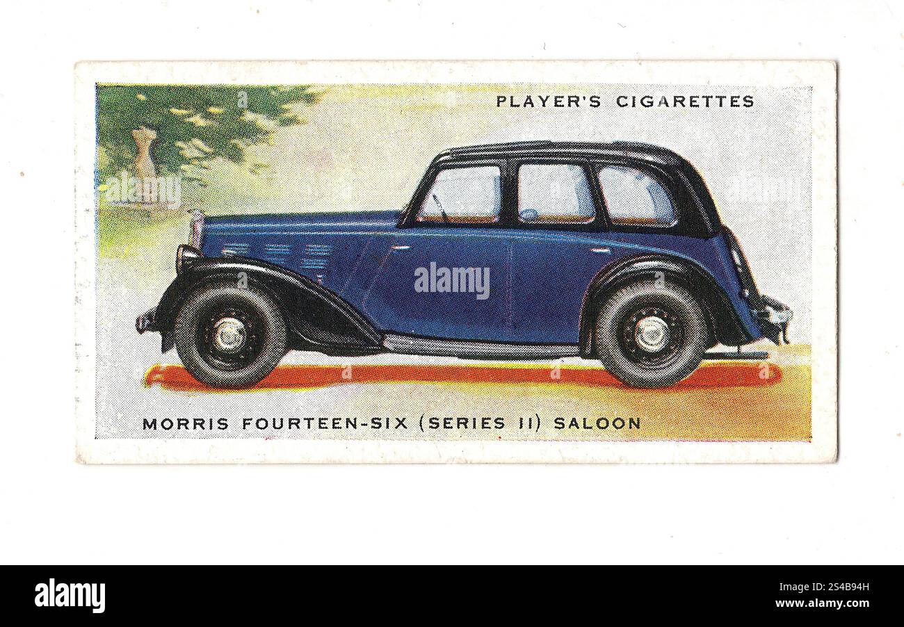 An antique Motor Car cigarette card illustrating a Morris fourteen Six ...