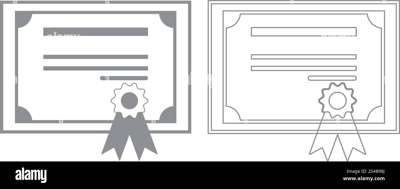 Certificate grey set grey set icon .. Certificate grey set icon Stock ...