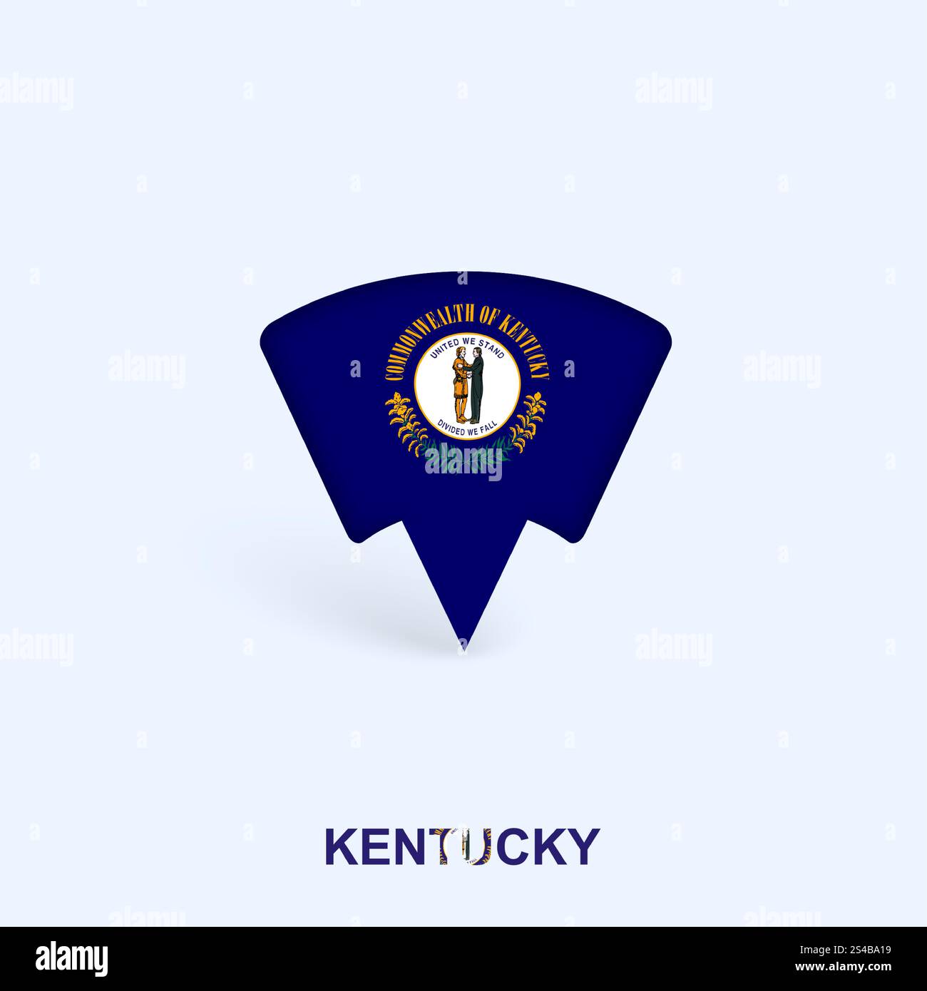 Kentucky Flag Map Pointer Design with Shadow. Vector illustrator Stock ...
