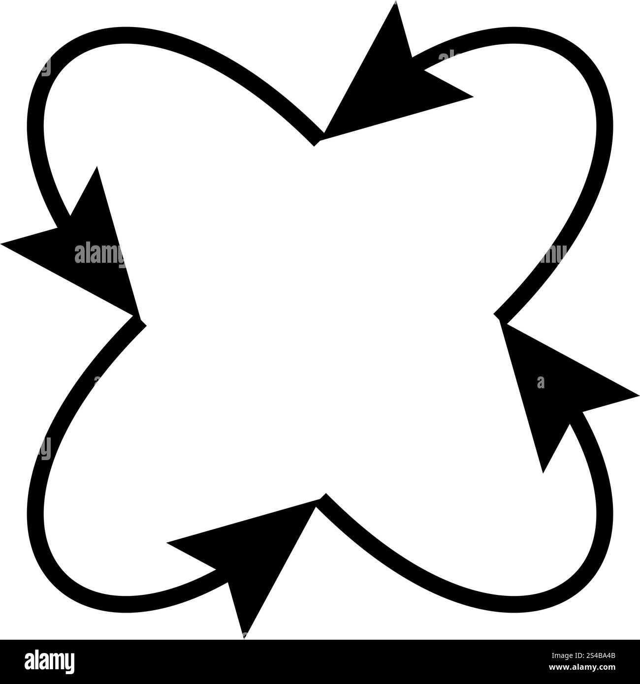 Four arrows in loop in and from center black icon Stock Vector Image ...