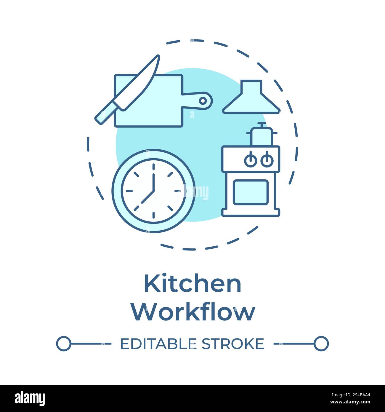 Kitchen workflow soft blue concept icon Stock Vector Image & Art - Alamy