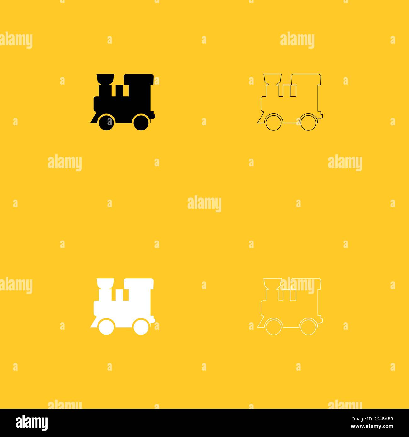 Steam locomotive - train black and white set icon .. Steam locomotive ...