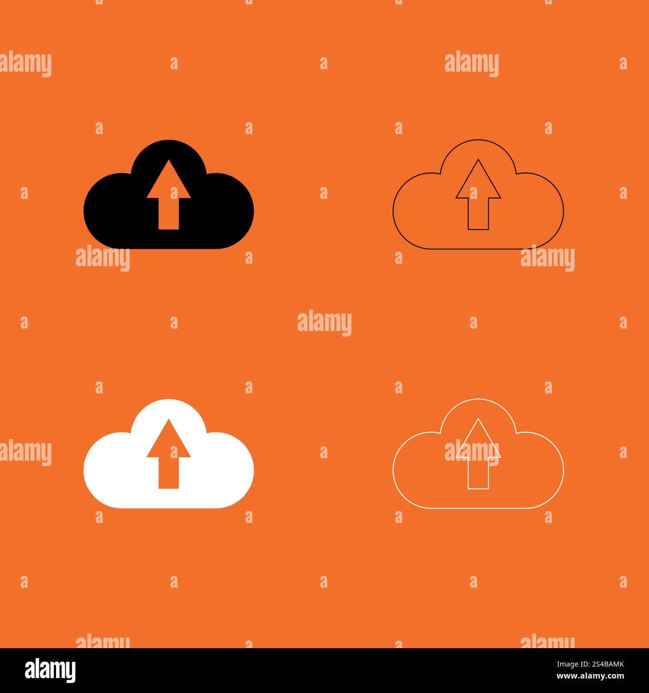 Cloud service black and white set icon .. Cloud service black and white ...