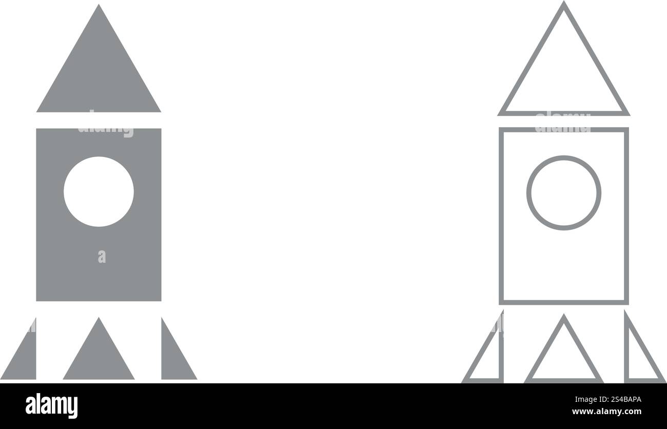 Rocket grey set icon Stock Vector Image & Art - Alamy