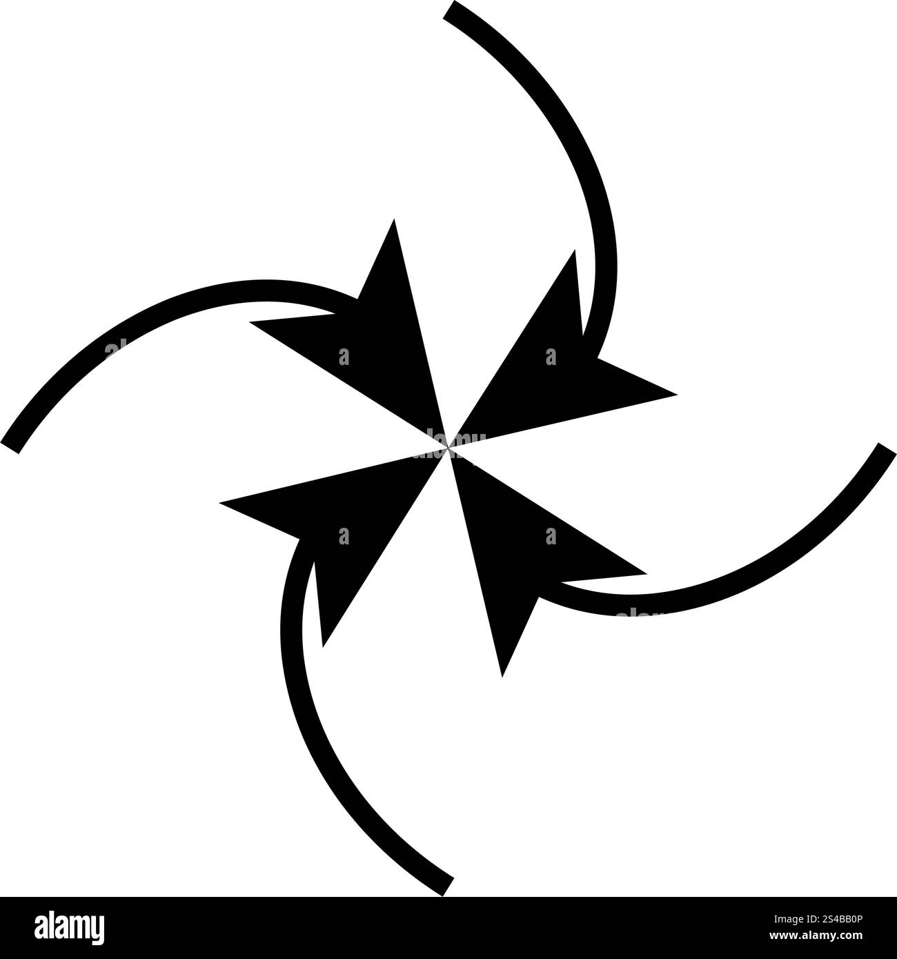 Four arrows in loop in center black icon Stock Vector Image & Art - Alamy
