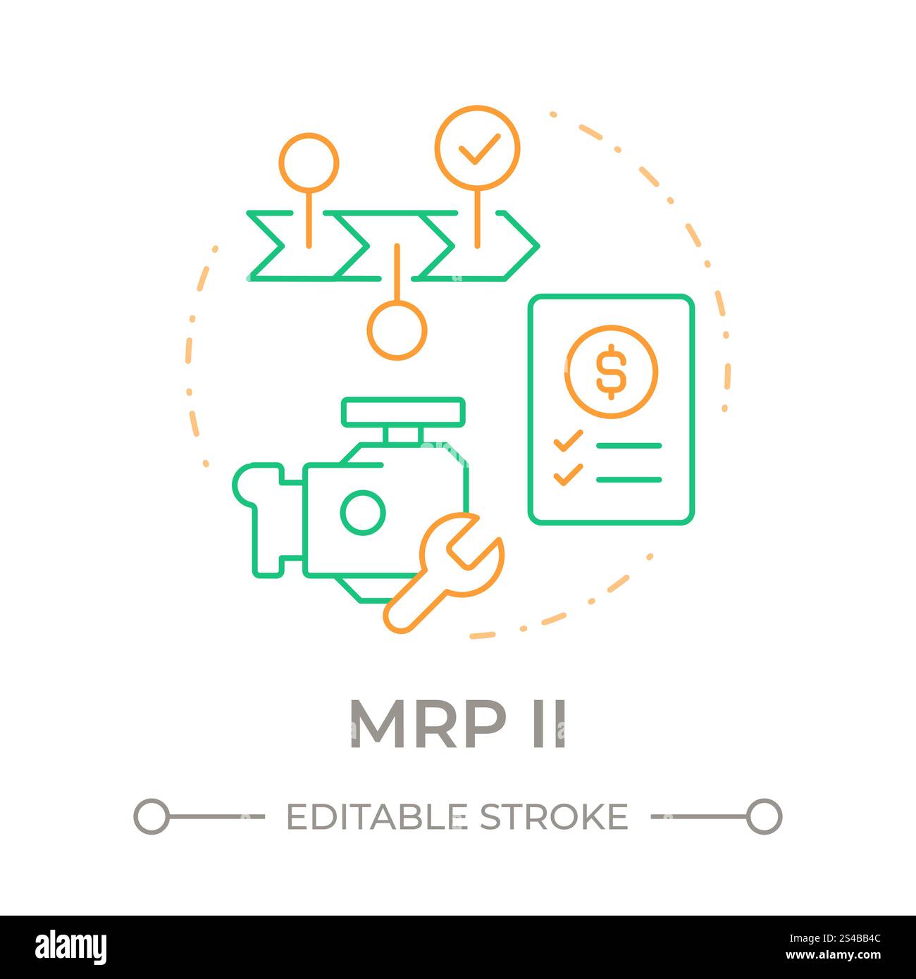Manufacturing resource planning duo tone concept icon Stock Vector ...