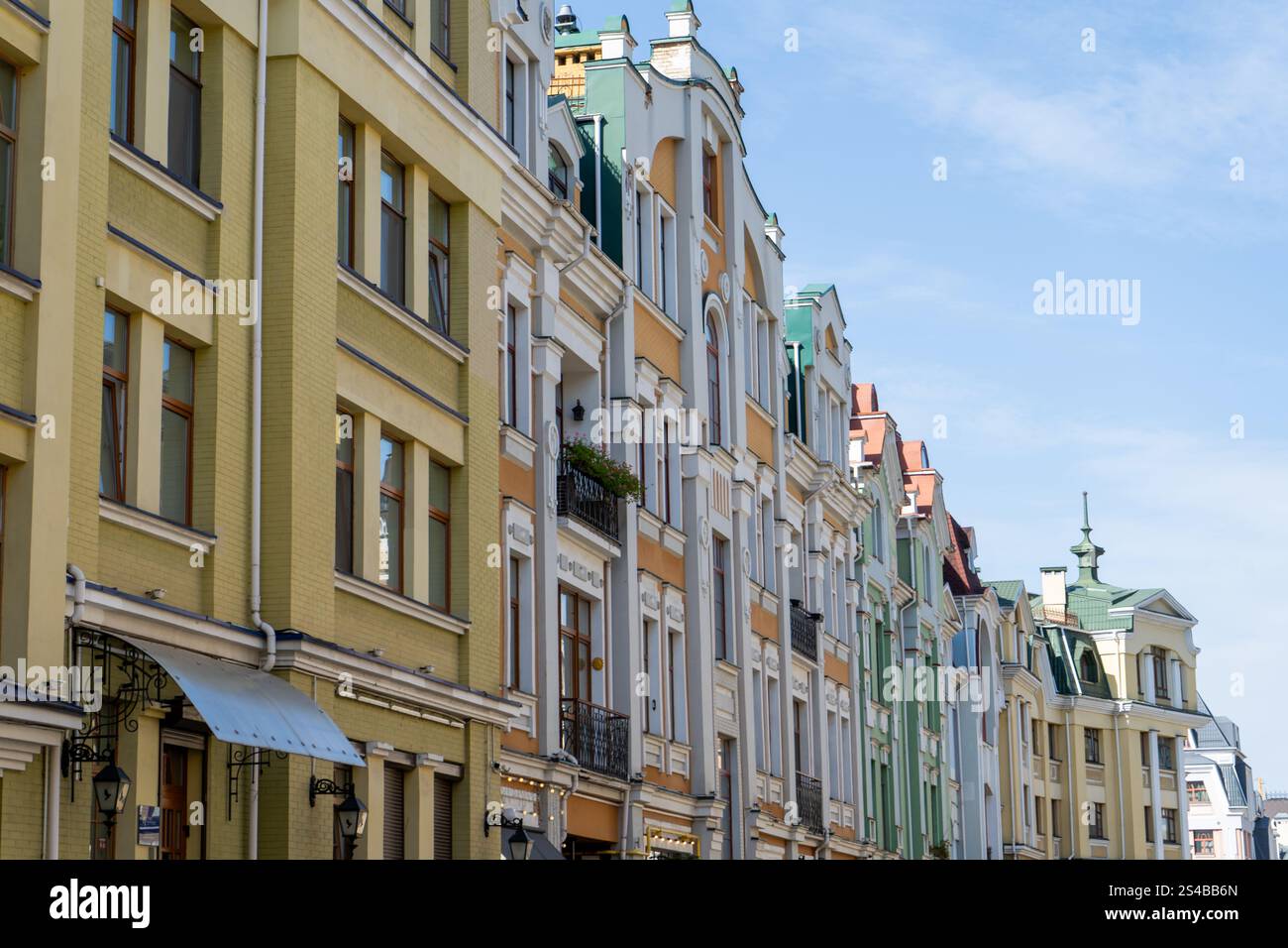 Multicolor modern exterior of Houses Buildings. Bright windows ...