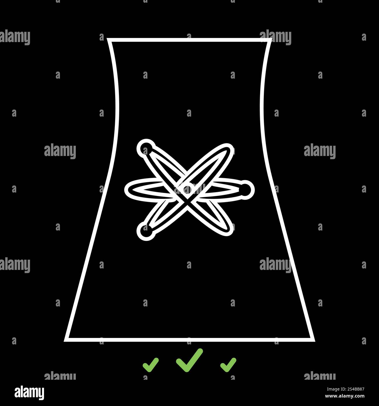 Cooling tower of nuclear power plant it is white icon .. Cooling tower ...