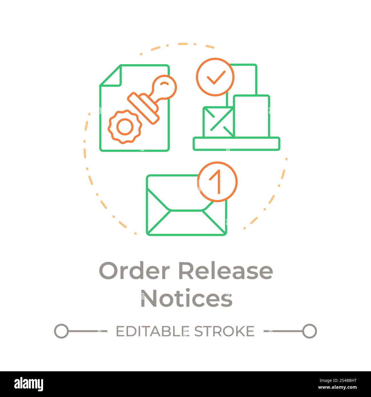 Order release notices duo tone concept icon. Authorizations to commence ...
