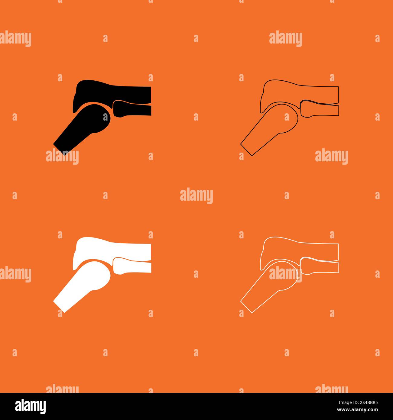 Knee joint black and white set icon .. Knee joint black and white set icon Stock Vector Image ...