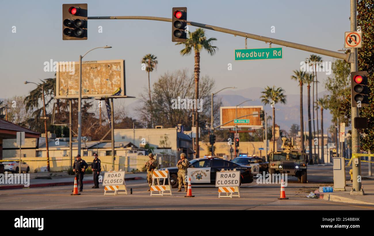Pacific Palisades, California, USA. 10th Jan, 2025. Highway patrol cars ...