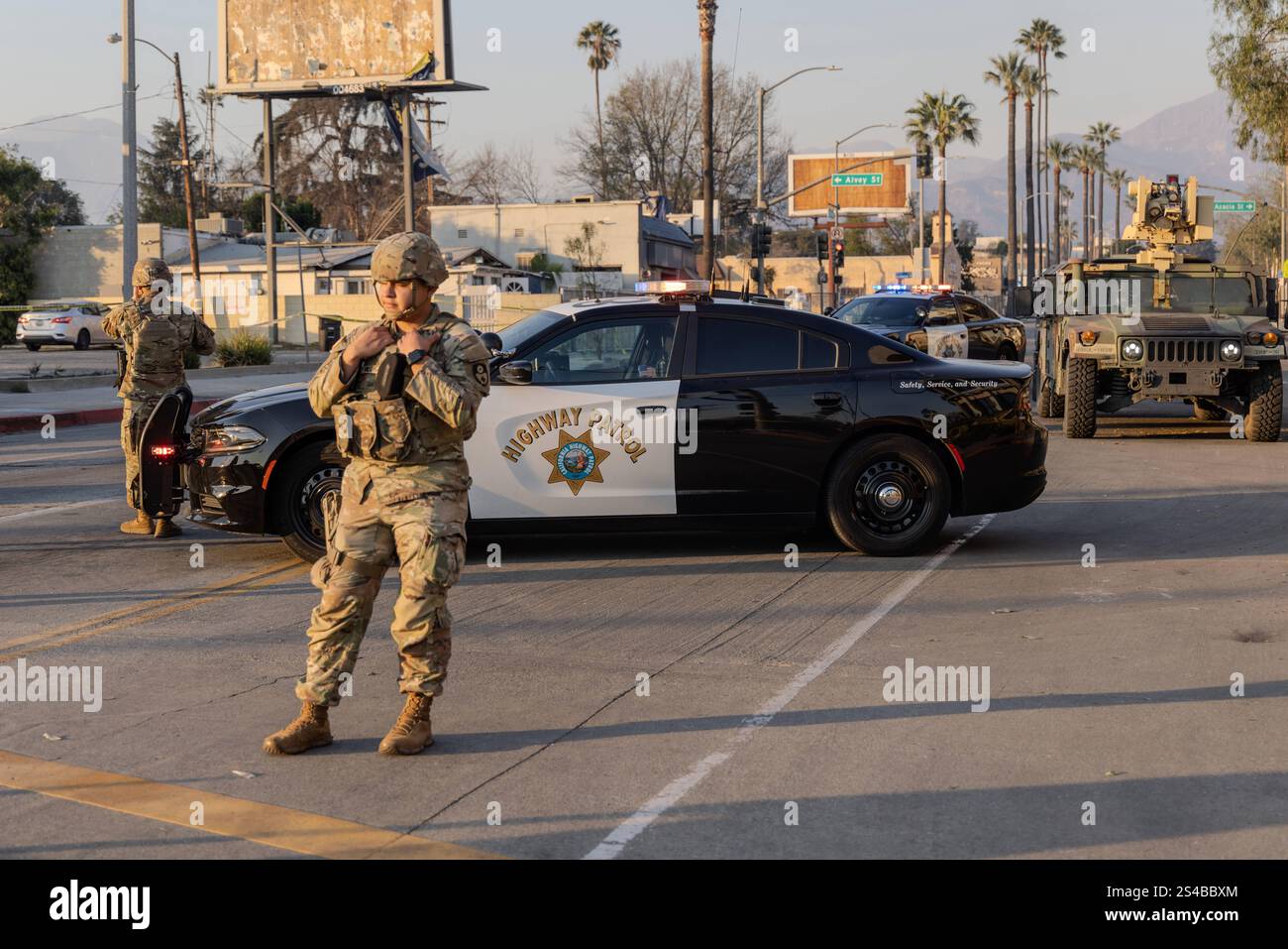 Pacific Palisades, California, USA. 10th Jan, 2025. Highway patrol cars ...