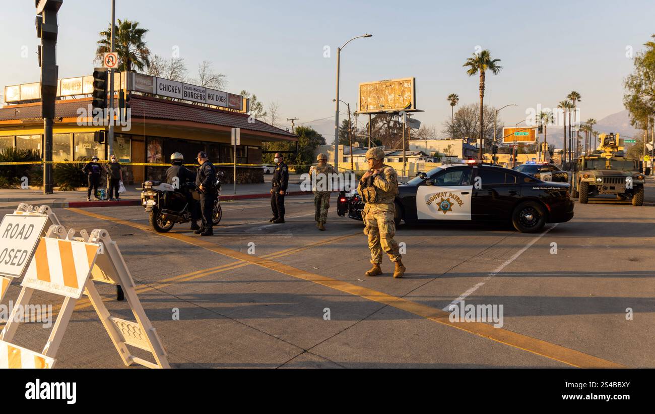 Pacific Palisades, California, USA. 10th Jan, 2025. Highway patrol cars ...