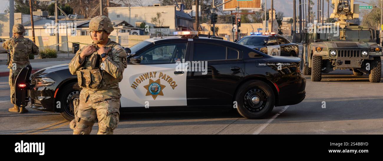 Pacific Palisades, California, USA. 10th Jan, 2025. Highway patrol cars ...