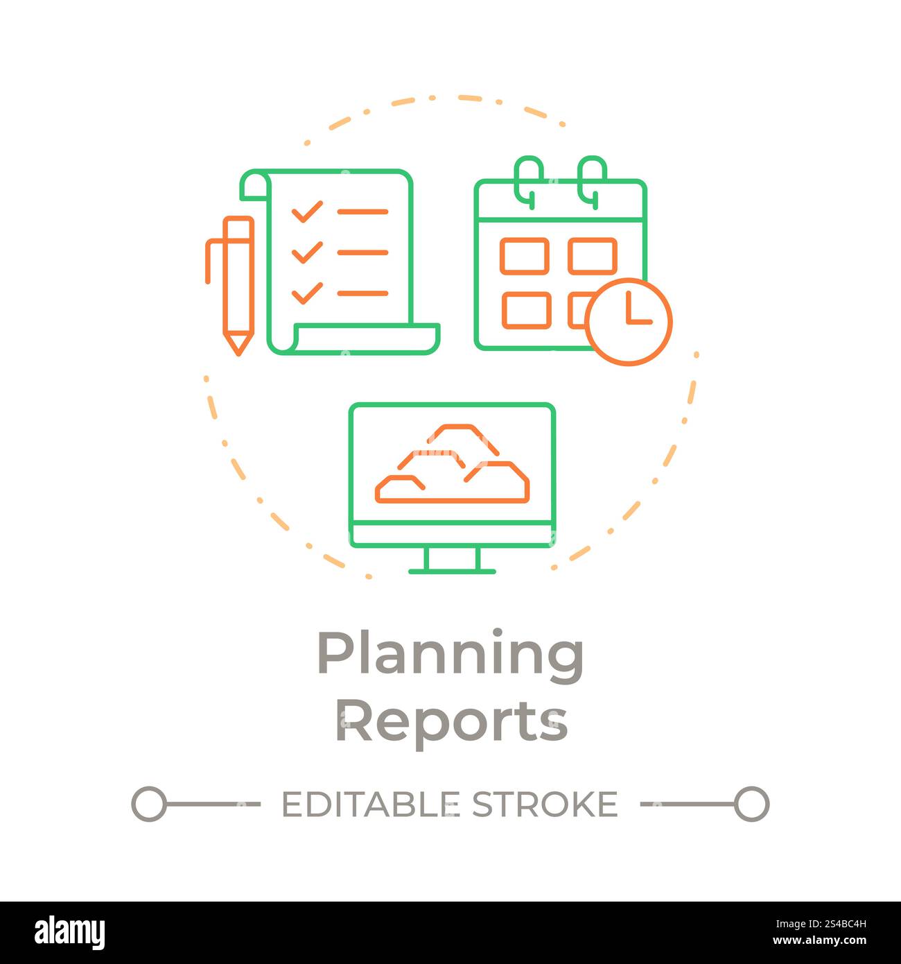 Planning reports duo tone concept icon Stock Vector Image & Art - Alamy