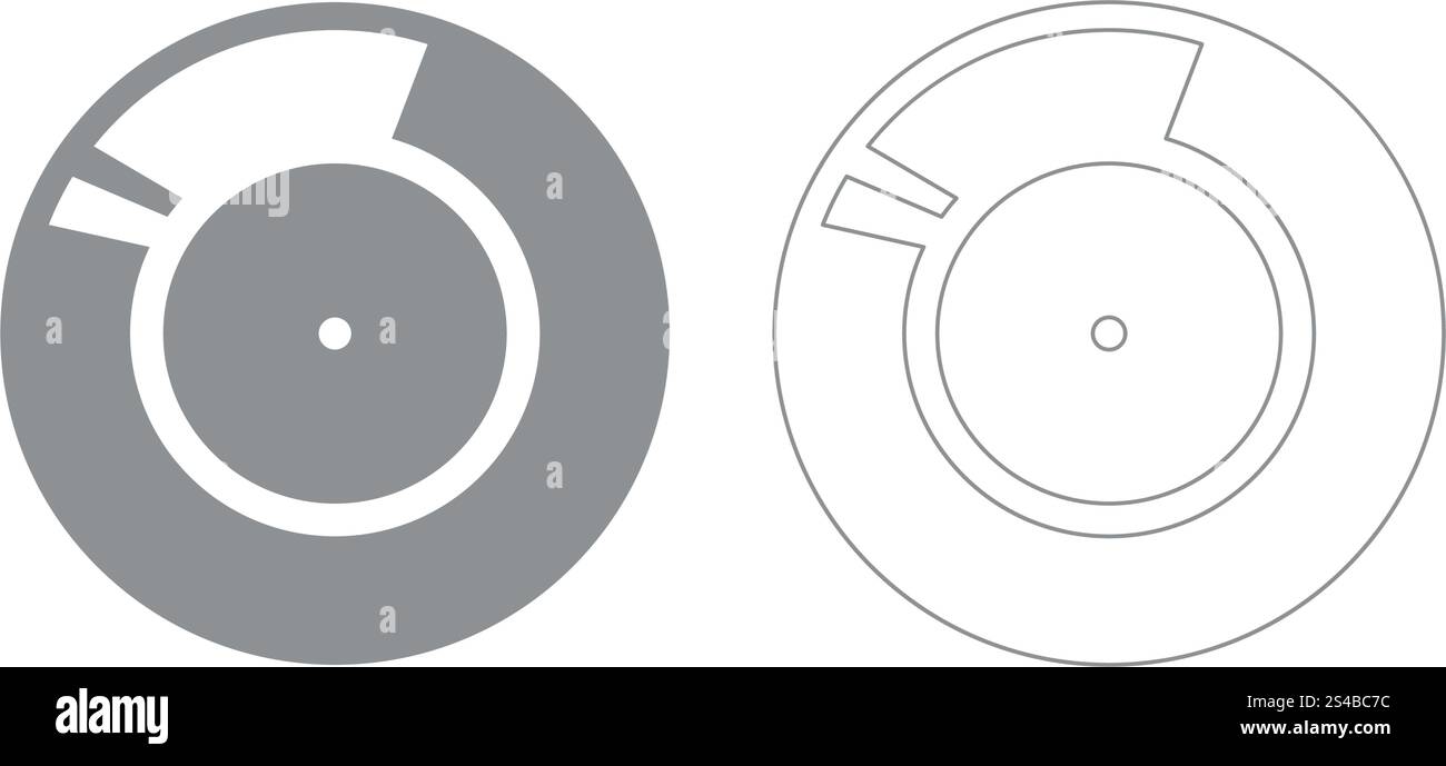 Vinyl record. Retro sound carrier grey set icon Stock Vector Image ...