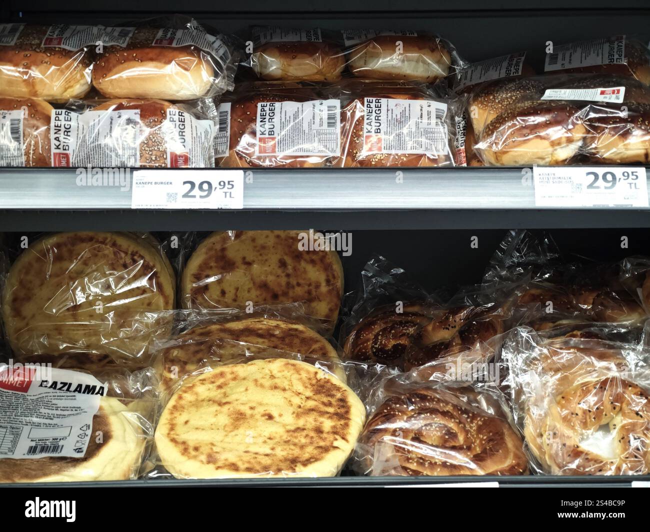 Istanbul, Turkey, November 17, 2024:A display of bread and pastries ...