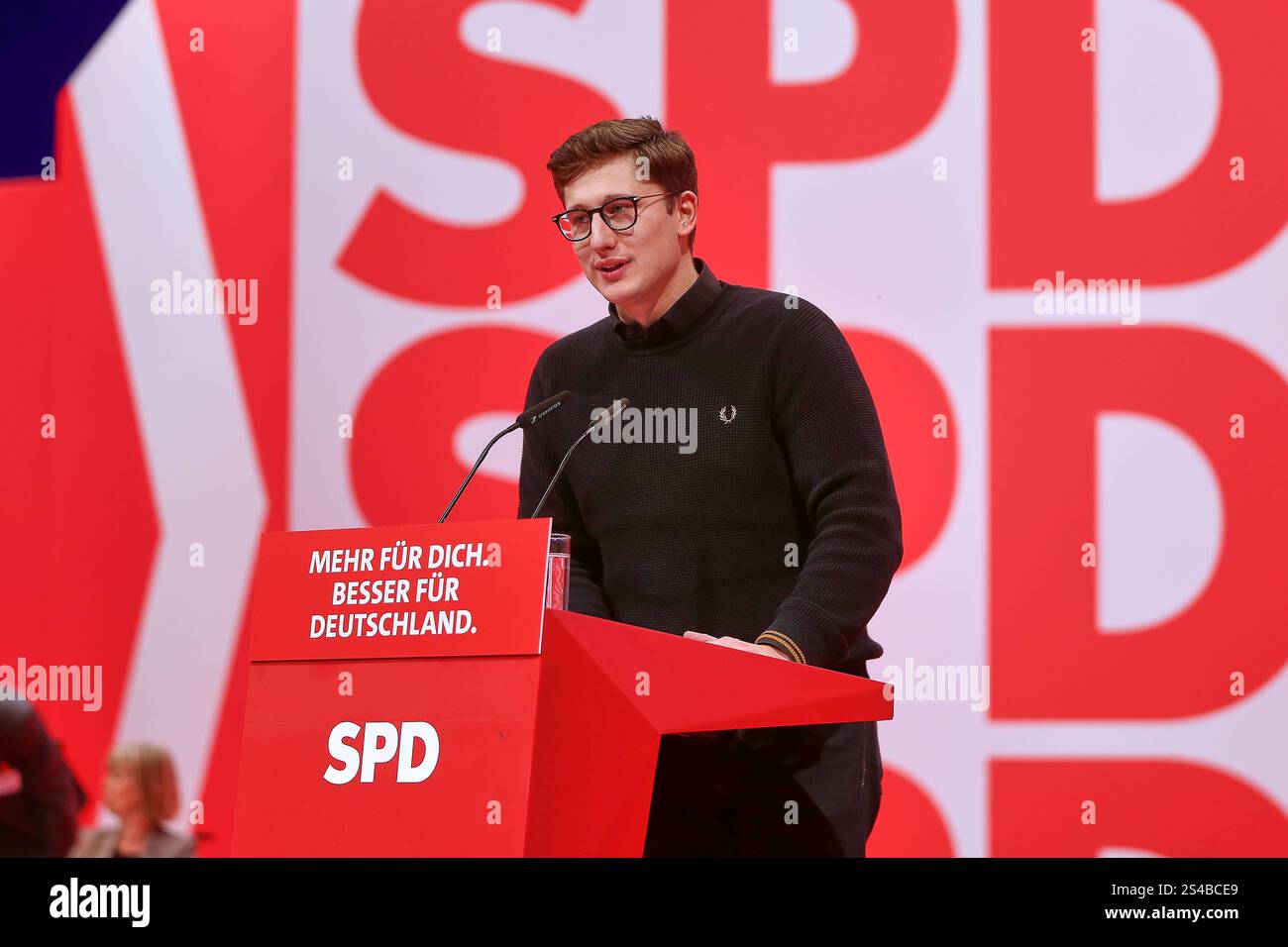 Berlin, Deutschland, 11.01.2025: Citycube Messe: SPD-Bundesparteitag ...