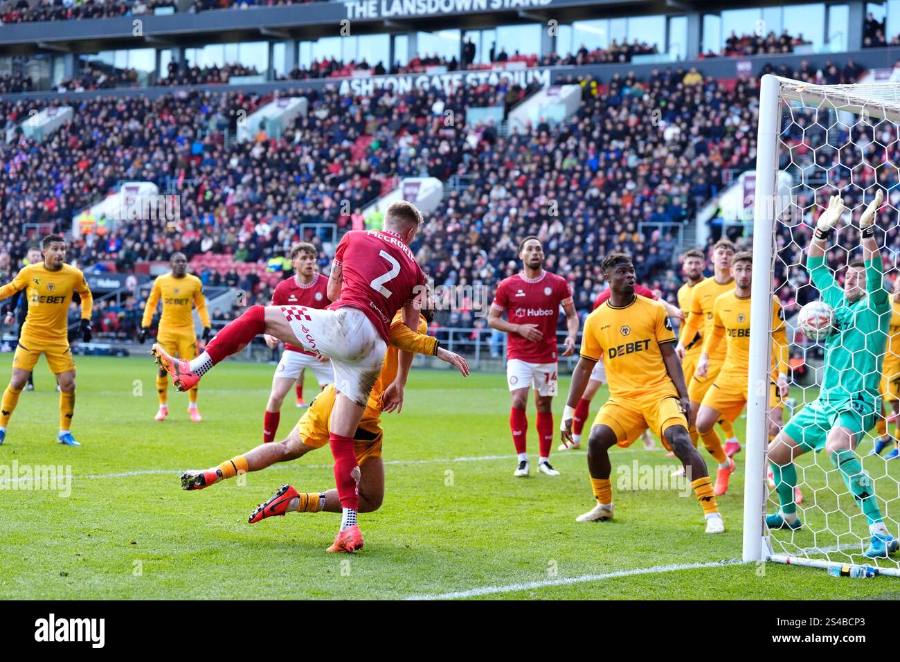 Bristol City's Ross McCrorie has an attempt on goal during the Emirates ...