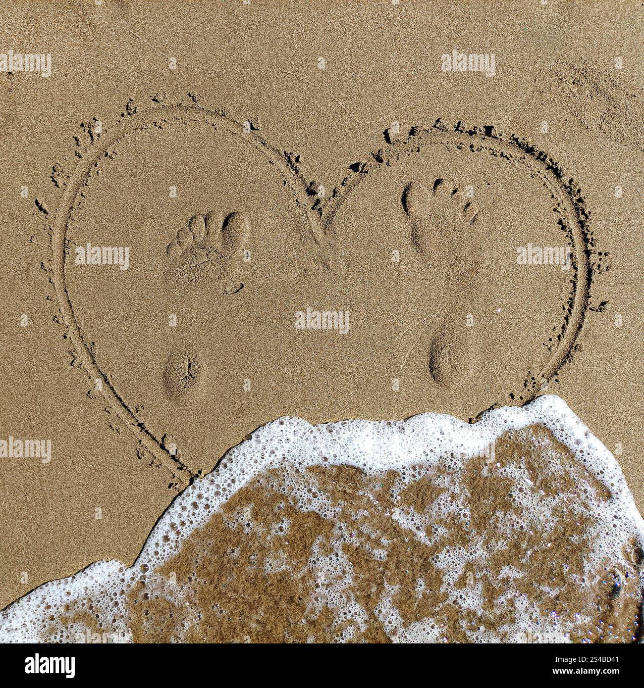Couples love footprint hi-res stock photography and images - Alamy