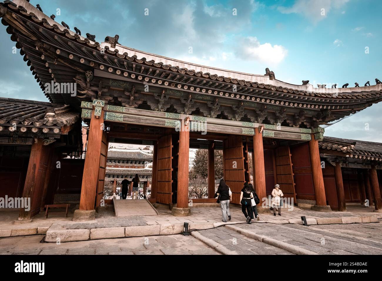 One of the traditional style gates at Deoksugung Palace, Seoul South ...
