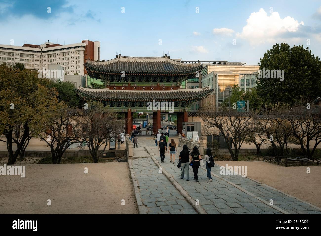 One of the traditional style gates at Deoksugung Palace, Seoul South ...