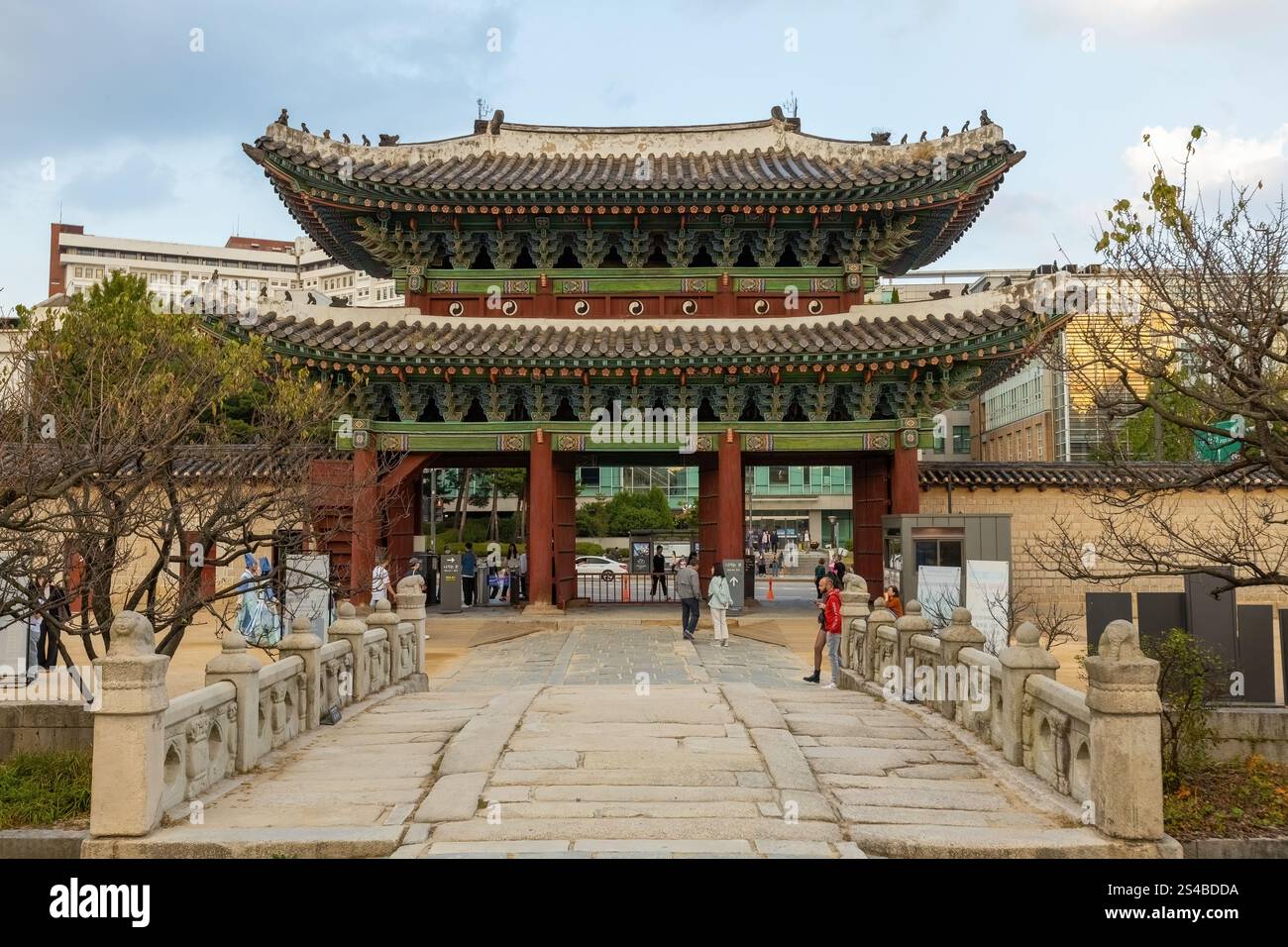 One of the traditional style gates at Deoksugung Palace, Seoul South ...