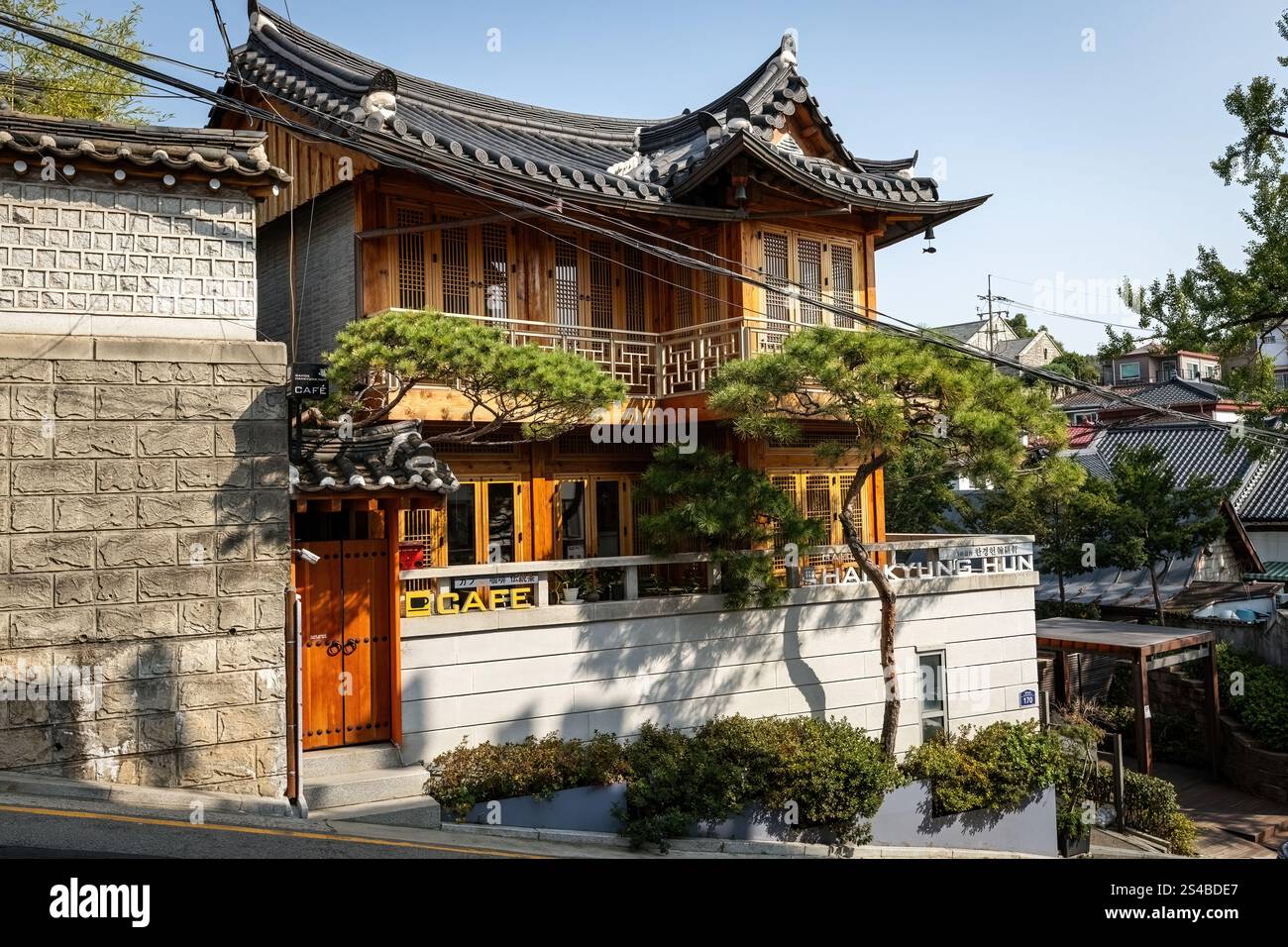 Traditional Korean architecture old houses and street view at Bukchon ...